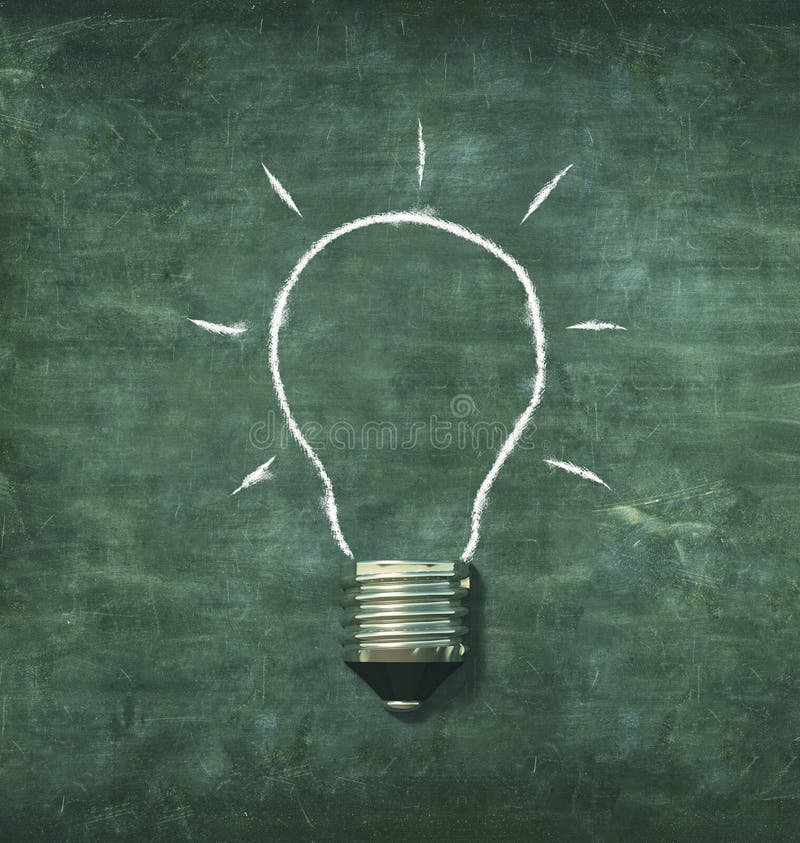 Chalk light bulb stock illustration. Illustration of draw - 164870753