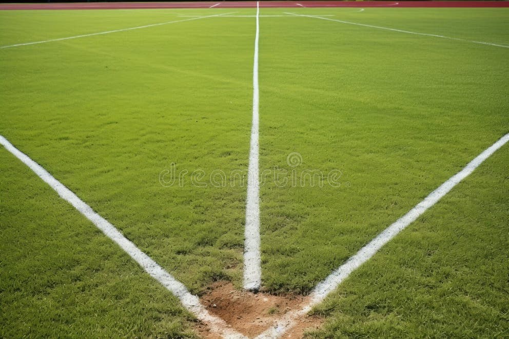 The Chalk Lines of a Baseball Field Interconnecting Bases Stock Photo ...