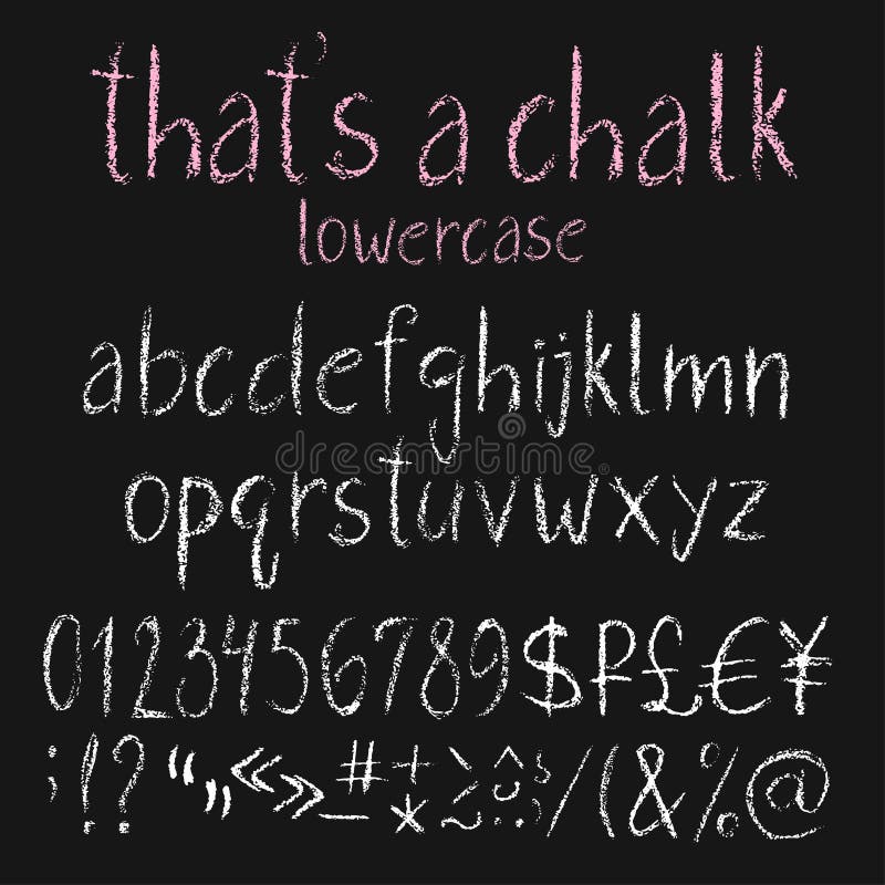 Chalk Lowercase Letters Set Stock Vector - Illustration of hand, cafe ...
