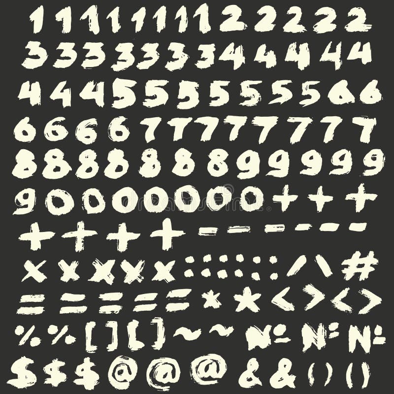 Chalk Vector Math Symbols Numbers Stock Illustrations 73 Chalk Vector