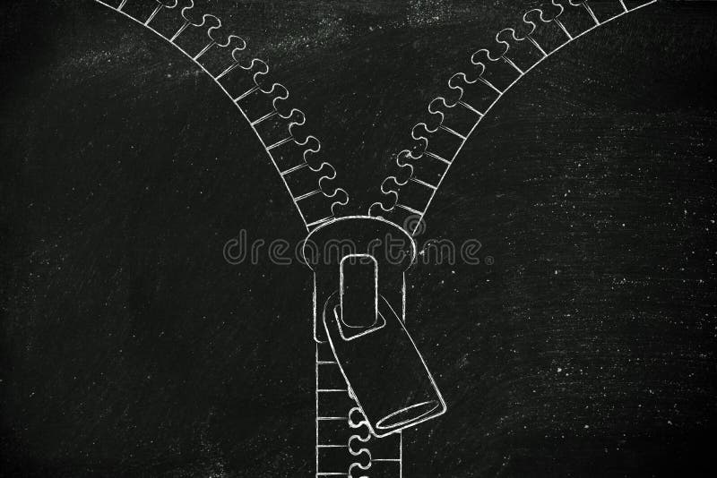 Chalk Outline Zipper Illustration with Copyspace Stock Illustration ...