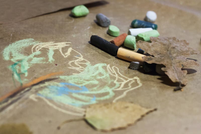 Chalk painted tree stock photo. Image of pencil, pattern - 52666098