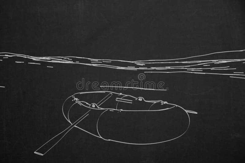 Chalk Painting from a Rubber Boot on a Dark Chalkboard Stock ...