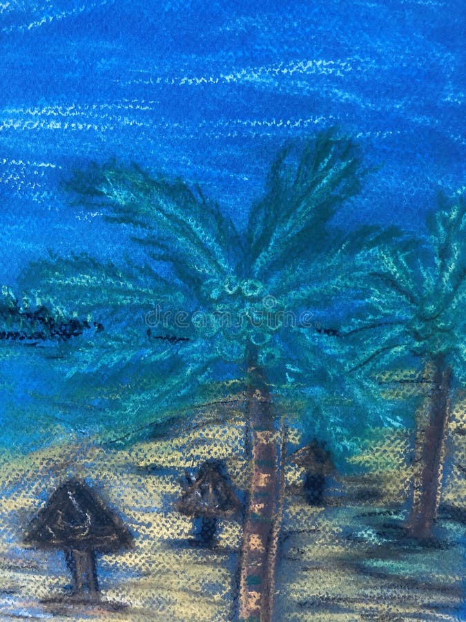 Chalk pastel drawing stock image. Image of beach, chalk - 176003739