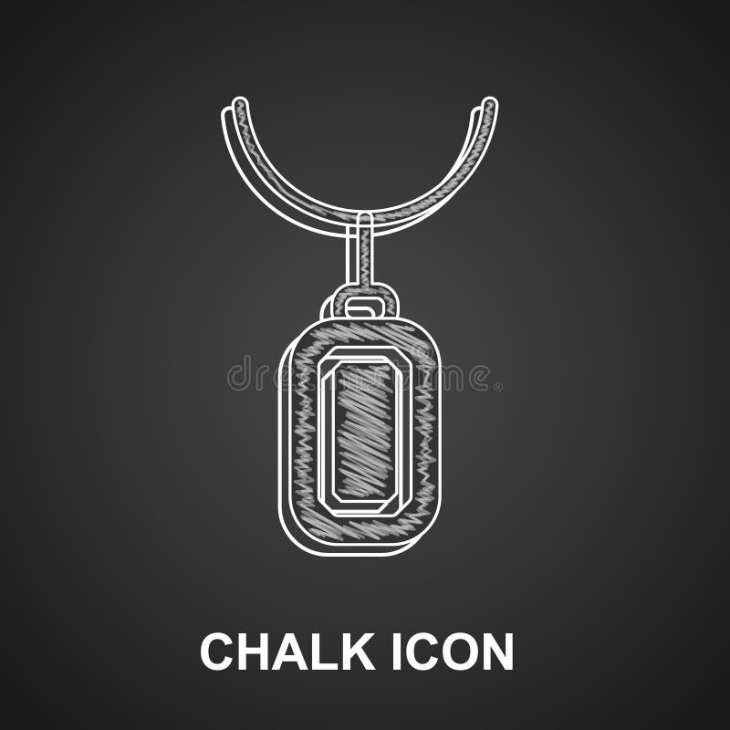 Chalk Pendant on Necklace Icon Isolated on Black Background. Vector ...