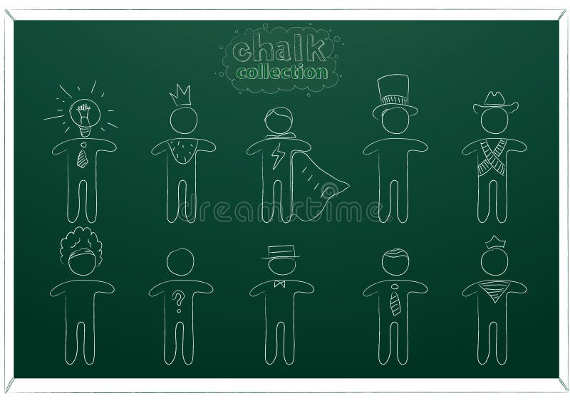 Chalk people stock vector. Illustration of drawing, chalk - 23726332