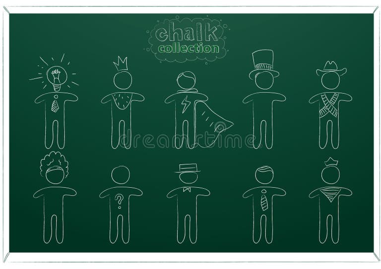 Chalk people stock vector. Illustration of drawing, chalk - 23726332