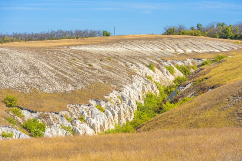 Chalk Quarry in Divnogorie. the Thickness of the Chalk Layer Reaches 60 ...