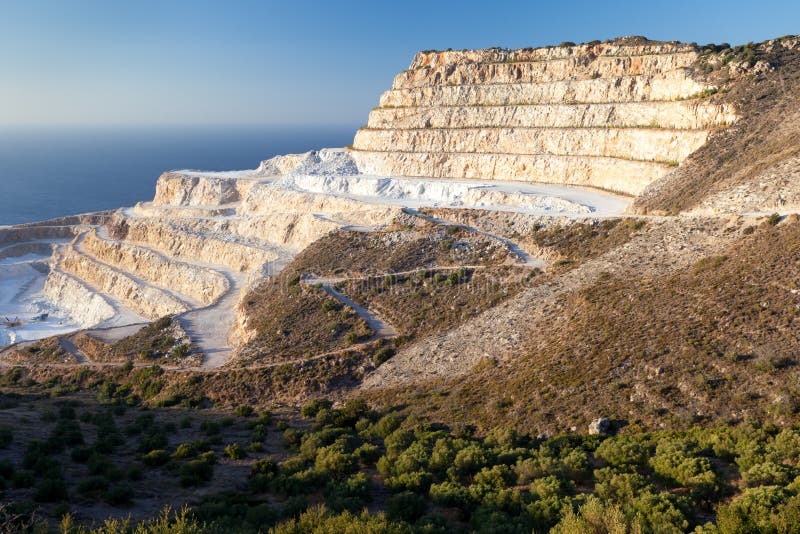Chalk Quarry on the Island of Crete Stock Image - Image of tool ...