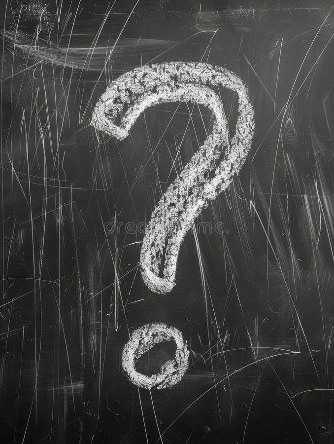 Chalk Question Mark on a Scratched Blackboard. Stock Photo - Image of ...