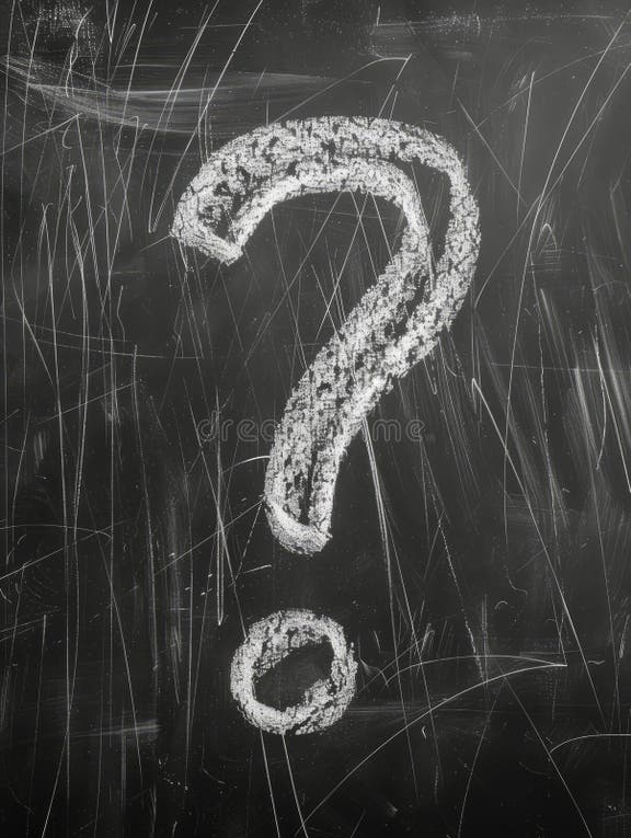 Chalk Question Mark on a Scratched Blackboard. Stock Photo - Image of ...