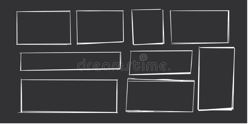 Chalk Rectangle Frame Cadre, Edge Grunge Border, Text Box Textured ...