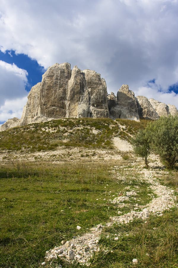 Chalk rock stock image. Image of tranquil, hill, steppe - 8069895