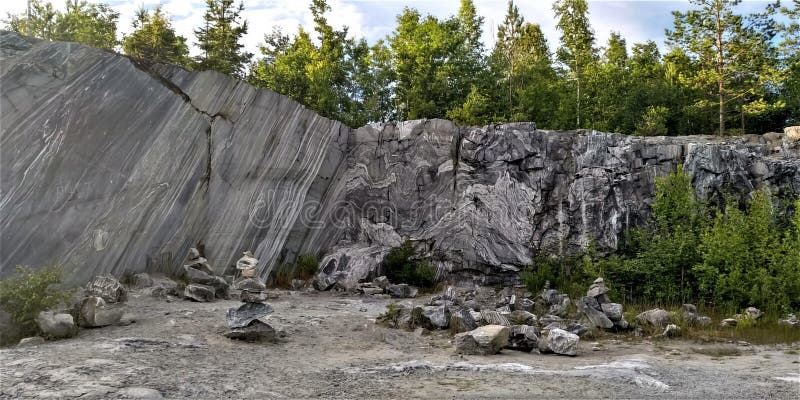 Chalk Rock in the Middle of the Forest Stock Photo - Image of terrain ...