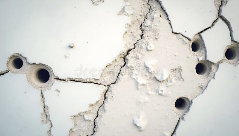 Chalk Rock Wall with Drill Holes Stock Image - Image of drill ...