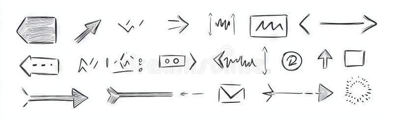 Chalk Scribble Arrows and Line Brushes, Complemented by Crayon Arrows ...