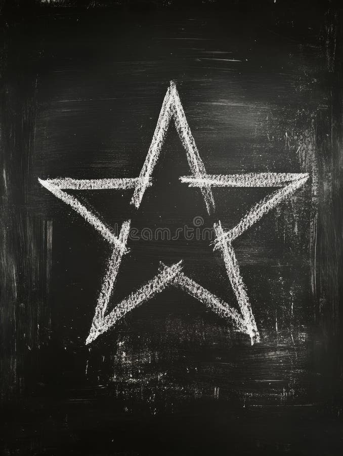 Chalk Star Drawing on a Blackboard Surface. Stock Photo - Image of ...