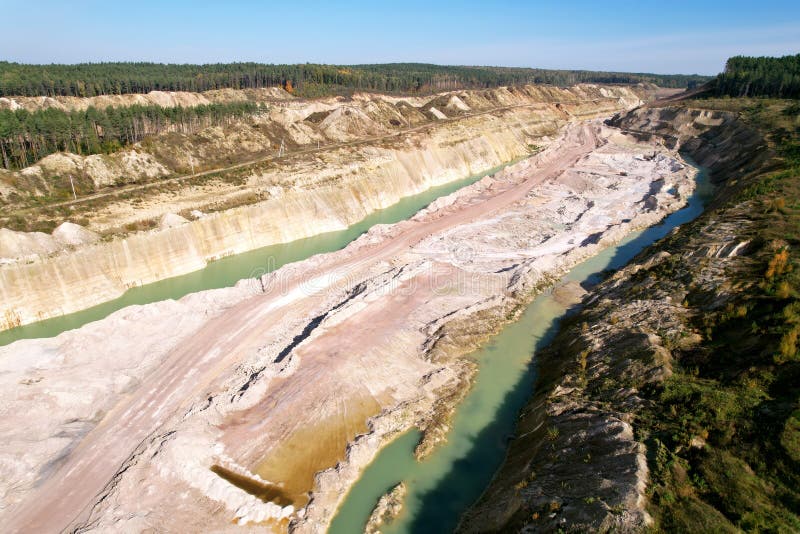 Chalk Structure on Artificial Mountain after Open Pit Development ...