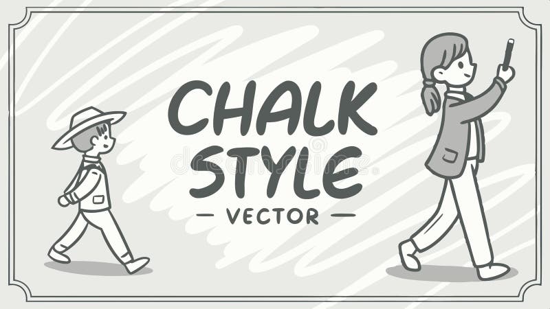 Chalk Style Vector, Retro Design Element for Vintage and Artistic ...