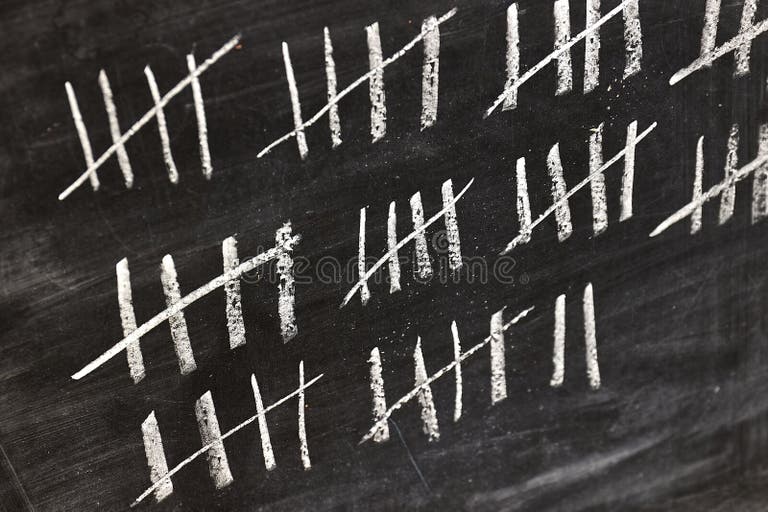 Chalk tally chart counting stock photo. Image of numbers - 280876000