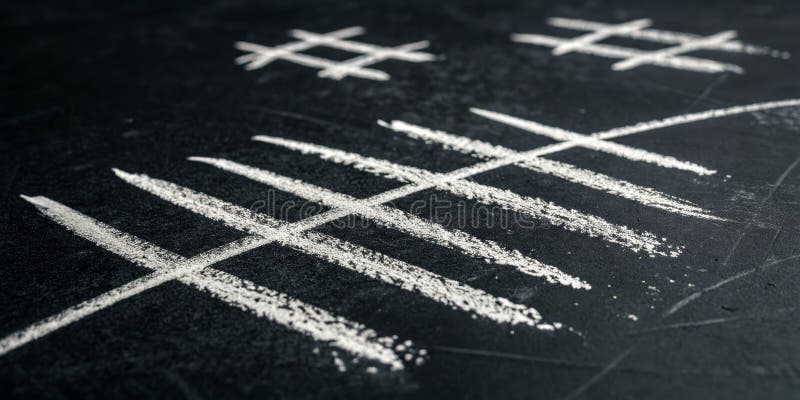 Chalk Tally Marks on Black Surface Close-up Macro Photography, Counting ...