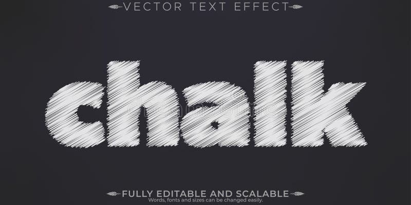 Chalk Text Effect, Editable Blackboard and School Text Style Stock ...