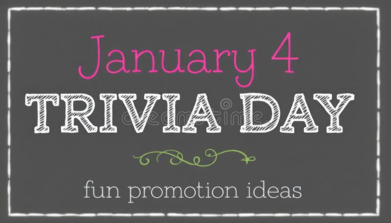 Chalk Text for January 4 Trivia Day Fun Promotion Ideas Stock ...
