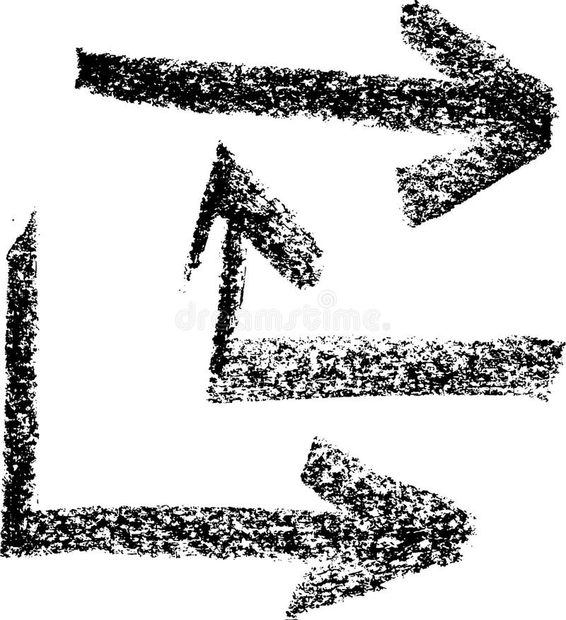 Chalk Texture Arrow Sign Set Stock Vector - Illustration of angle ...