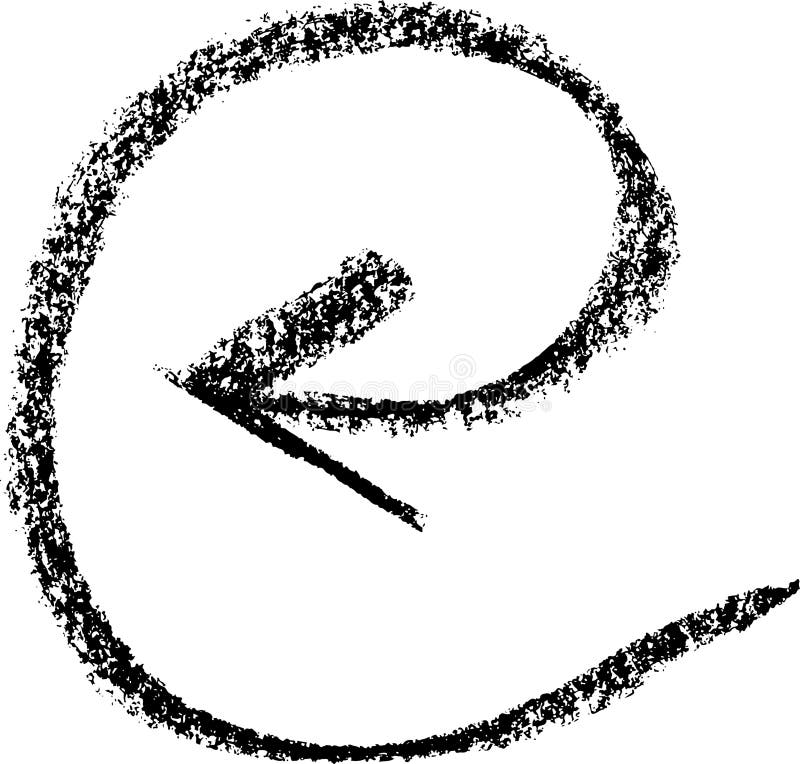 Chalk Texture Round Arrow Sign Stock Illustration - Illustration of ...
