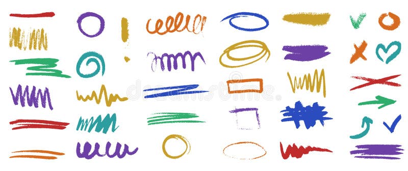 Chalk Texture Underline Elements Stock Illustration - Illustration of ...