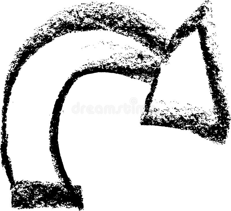 Chalk Texture Up Arrow Sign Stock Vector - Illustration of right ...