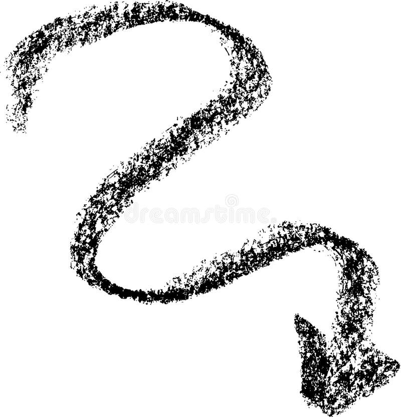 Chalk Texture Wave Arrow Sign Stock Illustration - Illustration of ...