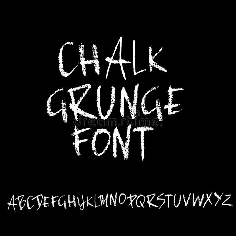 Chalk Textured Font. Grunge Script on Chalkboard. Vector Calligraphy ...