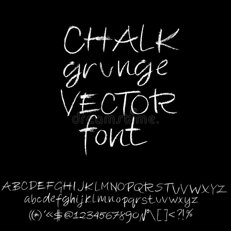 Chalk Textured Font. Grunge Script on Chalkboard. Vector Calligraphy ...