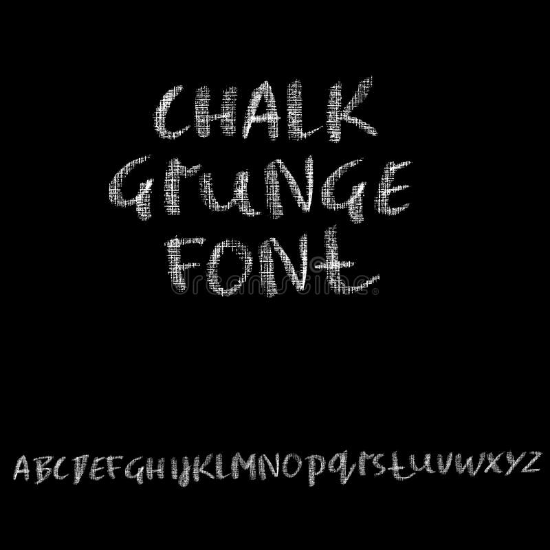 Chalk Textured Font. Grunge Script on Chalkboard. Vector Calligraphy ...