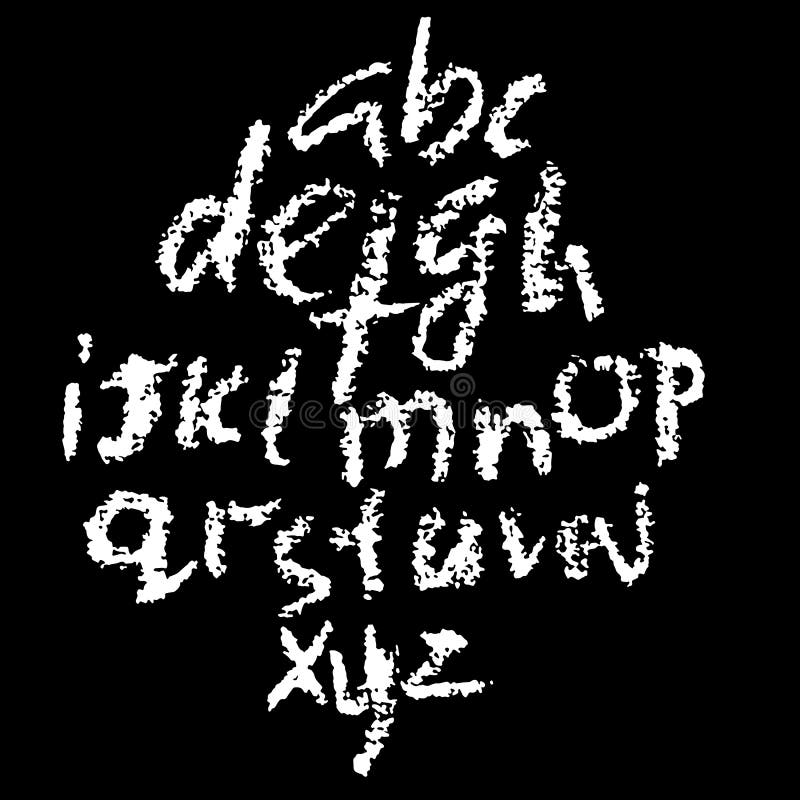 Chalk Textured Font. Grunge Script on Chalkboard. Vector Calligraphy ...