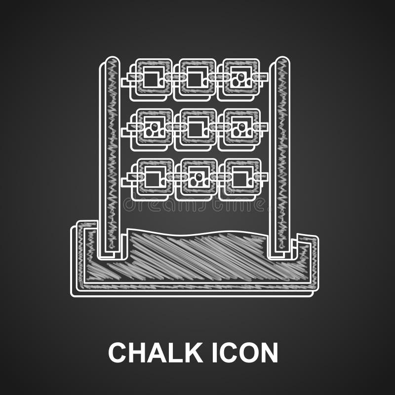 Chalk Tic Tac Toe Game Icon Isolated on Black Background. Vector Stock ...