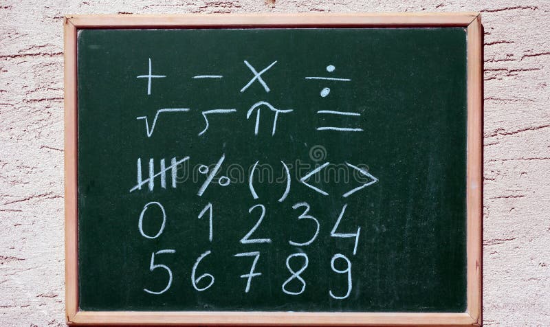 Chalk Vector Math Symbols Numbers Stock Image - Image of black, hard ...