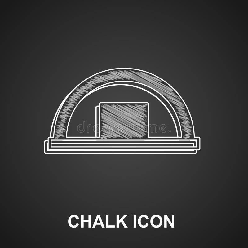 Chalk Warehouse Icon Isolated on Black Background. Vector Stock Vector ...