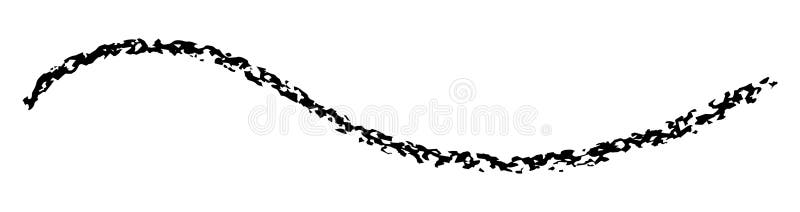 Chalk Wavy Line. Hand Drawn Vector Textured Chalk Brush Doodle Scribble ...