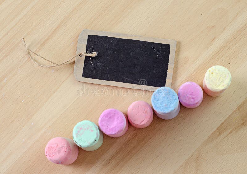 Chalk on wooden board stock photo. Image of cord, white - 63851798