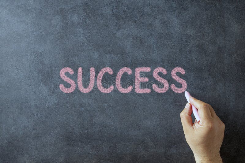 Chalk Word Success on a Board with Hand Stock Photo - Image of class ...