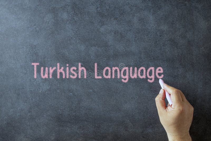 Chalk Word Turkish Language on a Board with Hand Stock Image - Image of ...