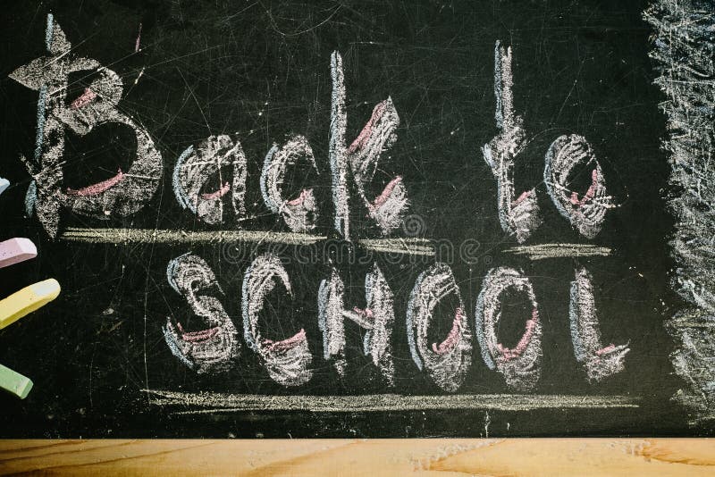 Chalk with Words Back To School Stock Image - Image of backdrop ...