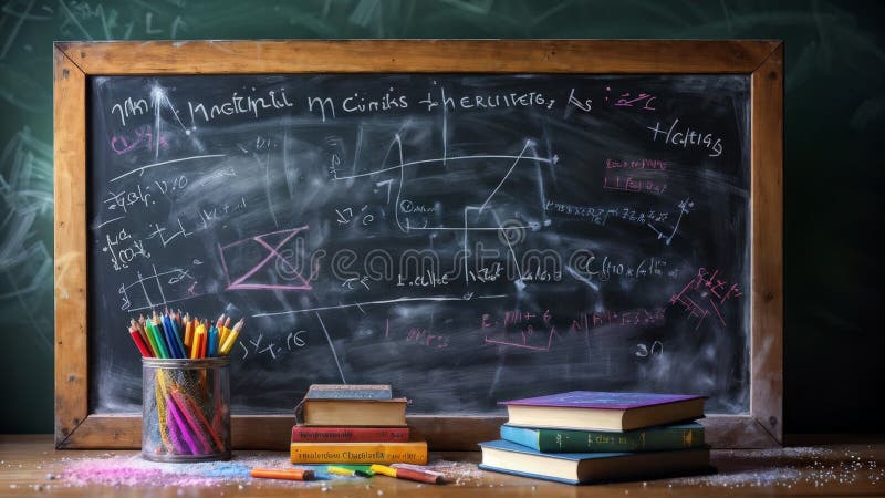 Chalk Writing with and a Blackboard Board on Blackboard. Stock ...