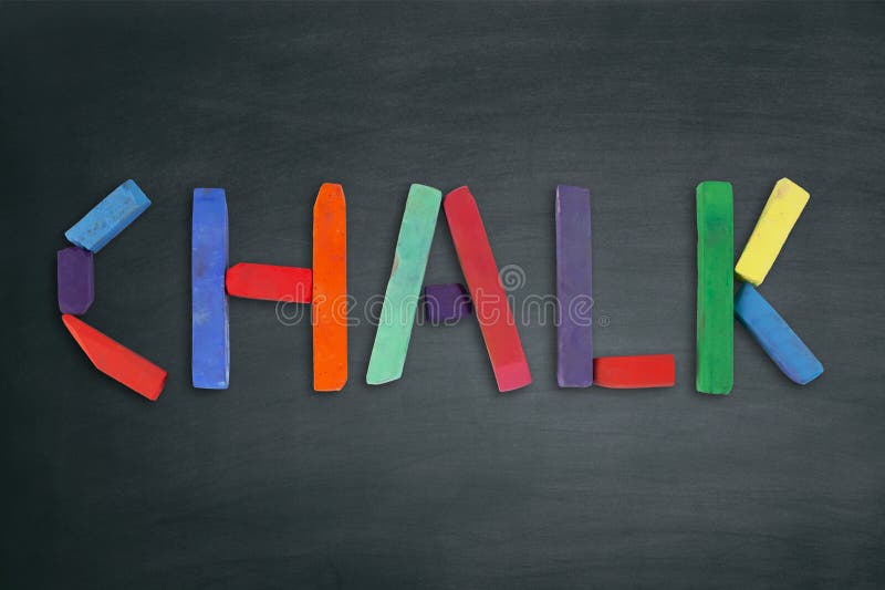"Chalk" Written with Chalk on a Chalkboard Stock Photo - Image of ...