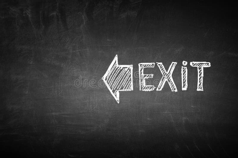 Chalk written exit word stock image. Image of door, concept - 94647809