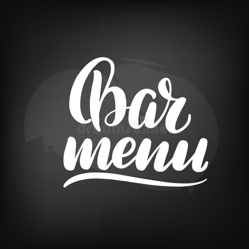 Lettering bar menu stock vector. Illustration of grunge - 147533870
