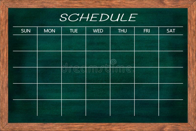 Chalkboard Activity Schedule. Stock Photo - Image of chalkboard, copy ...