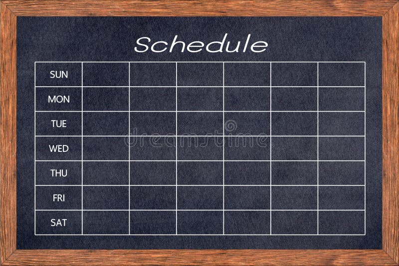 Chalkboard Activity Schedule. Stock Image - Image of blackboard ...